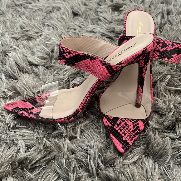 Anne Michelle | Shoes | Nen Pink Python Sexy Heels | Poshmark